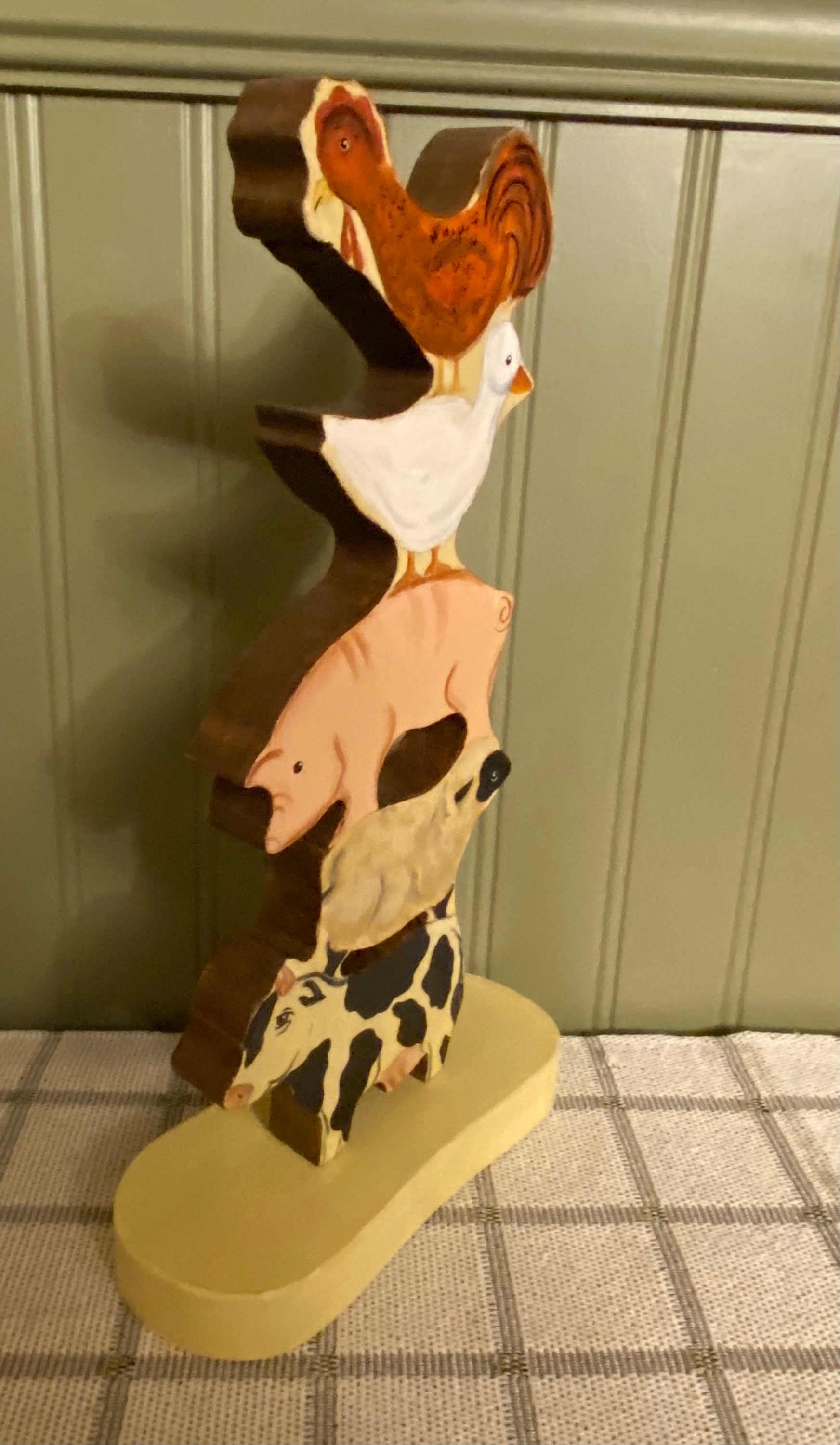 Stacked Farm Animal Tower - Etsy
