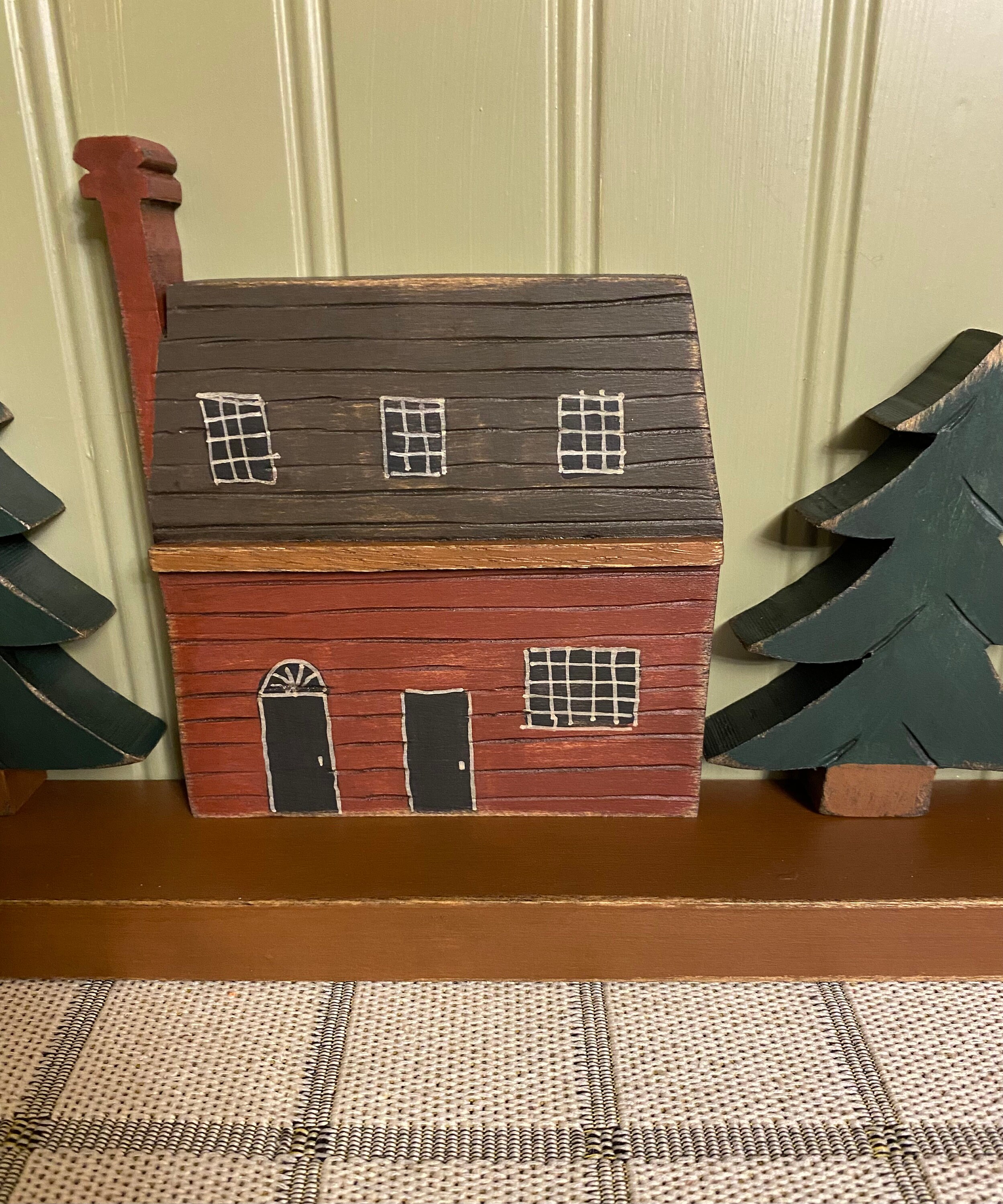 Colonial Houses and Trees Primitive Rustic All Season Decor - Etsy