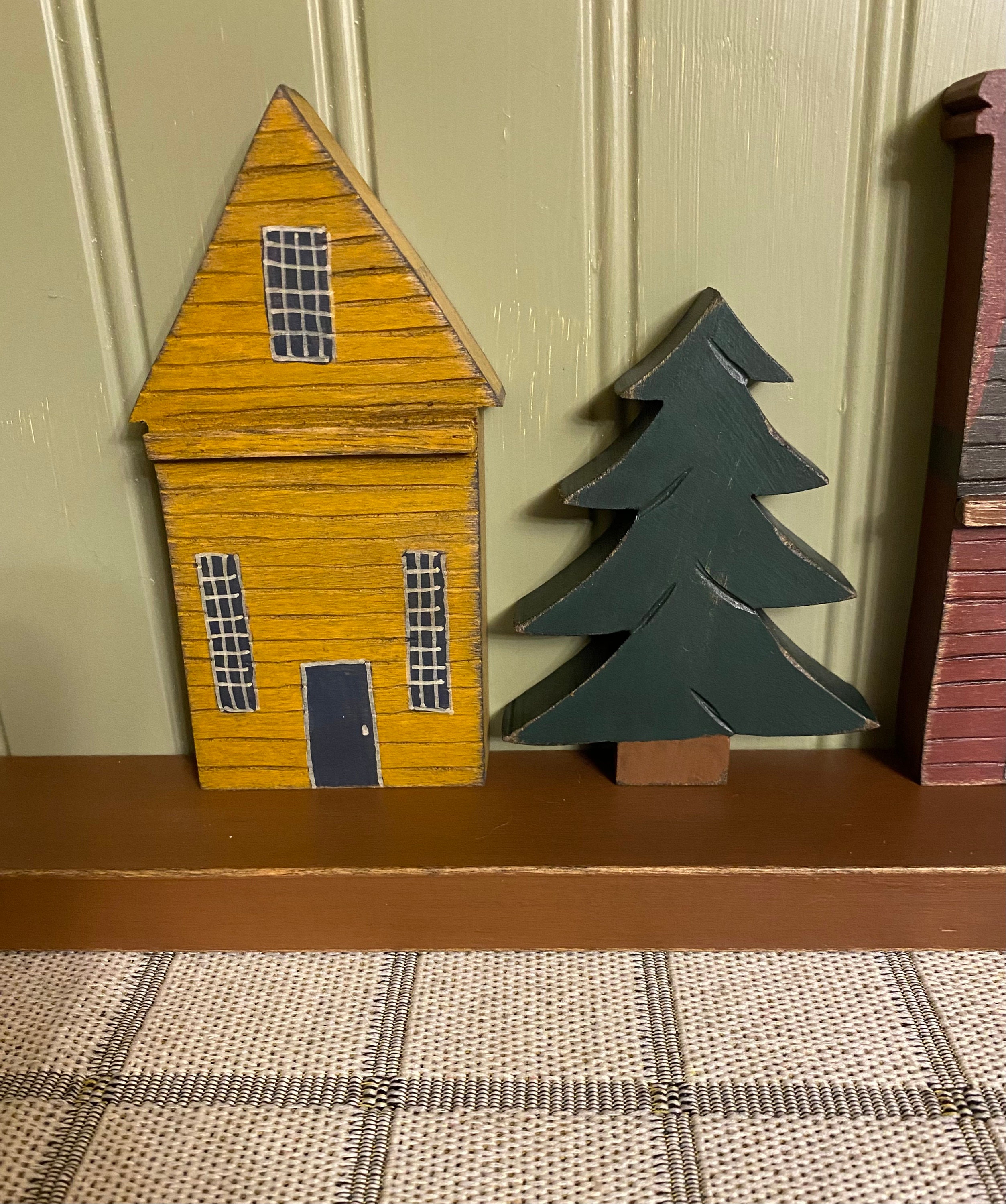 Colonial Houses and Trees Primitive Rustic All Season Decor - Etsy