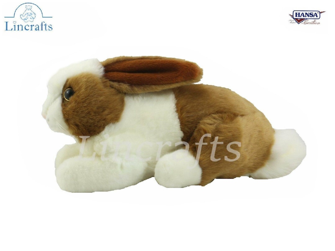 Brown & White Rabbit 3888 Plush Soft Toy Bunny by Hansa Creation Sold ...