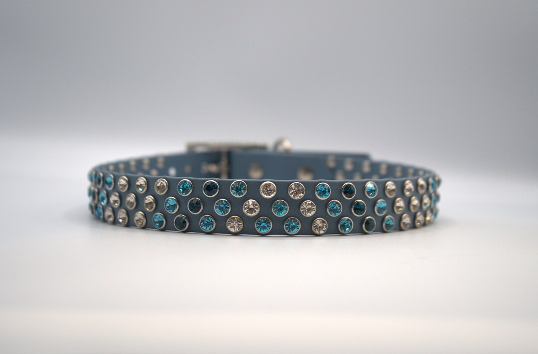 21 - 23" Inches / Petrol Blue Biothane Dog Collar, Waterproof, Durable ...