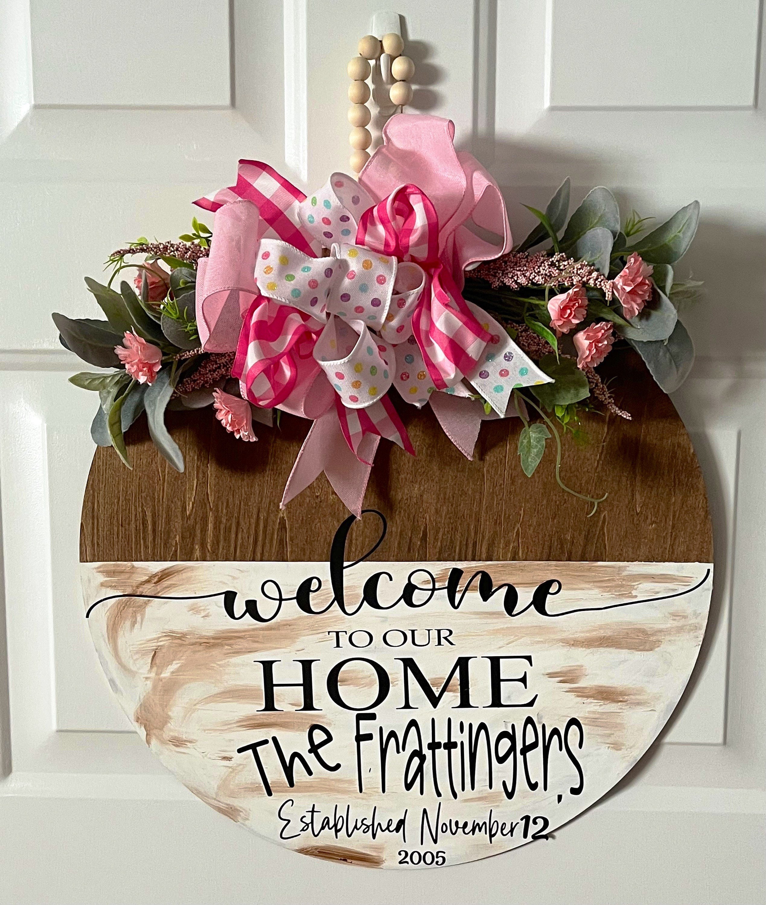 Wood Round Door Decor - Etsy