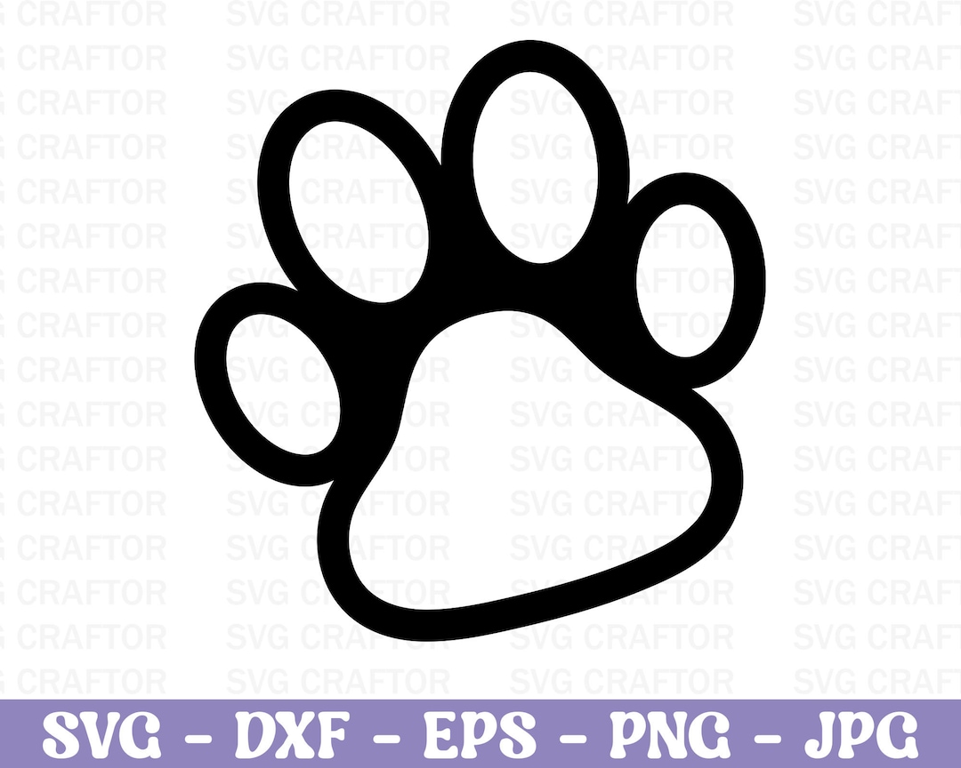 Dog Paw Print Outline Svg, Dog Svg, Dog T-shirt Designs, Dog Paw Vector ...