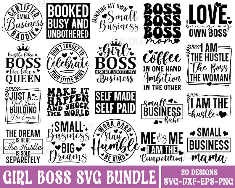 Girl Boss SVG Bundle: Boho Motivational Quotes (digital Files) - Etsy