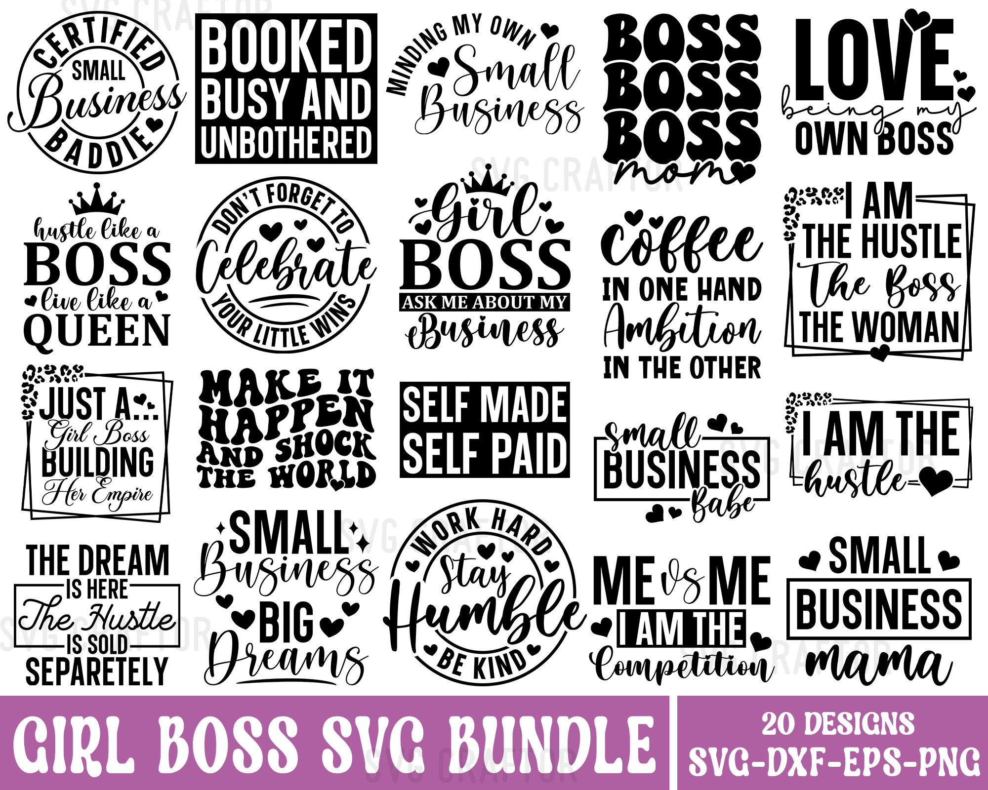 Girl Boss SVG Bundle: Boho Motivational Quotes (digital Files) - Etsy