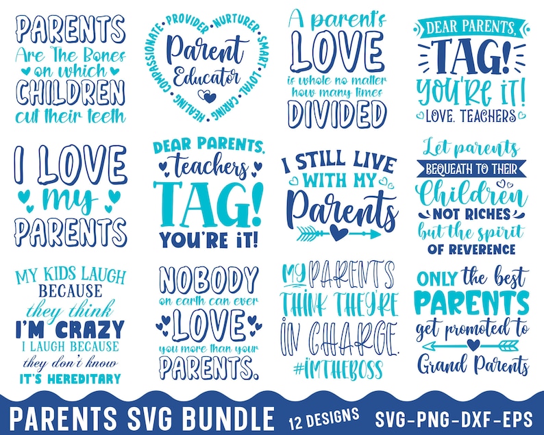Parents Quotes SVG Bundle: Shirts, Mugs, Cards (digital Download) - Etsy