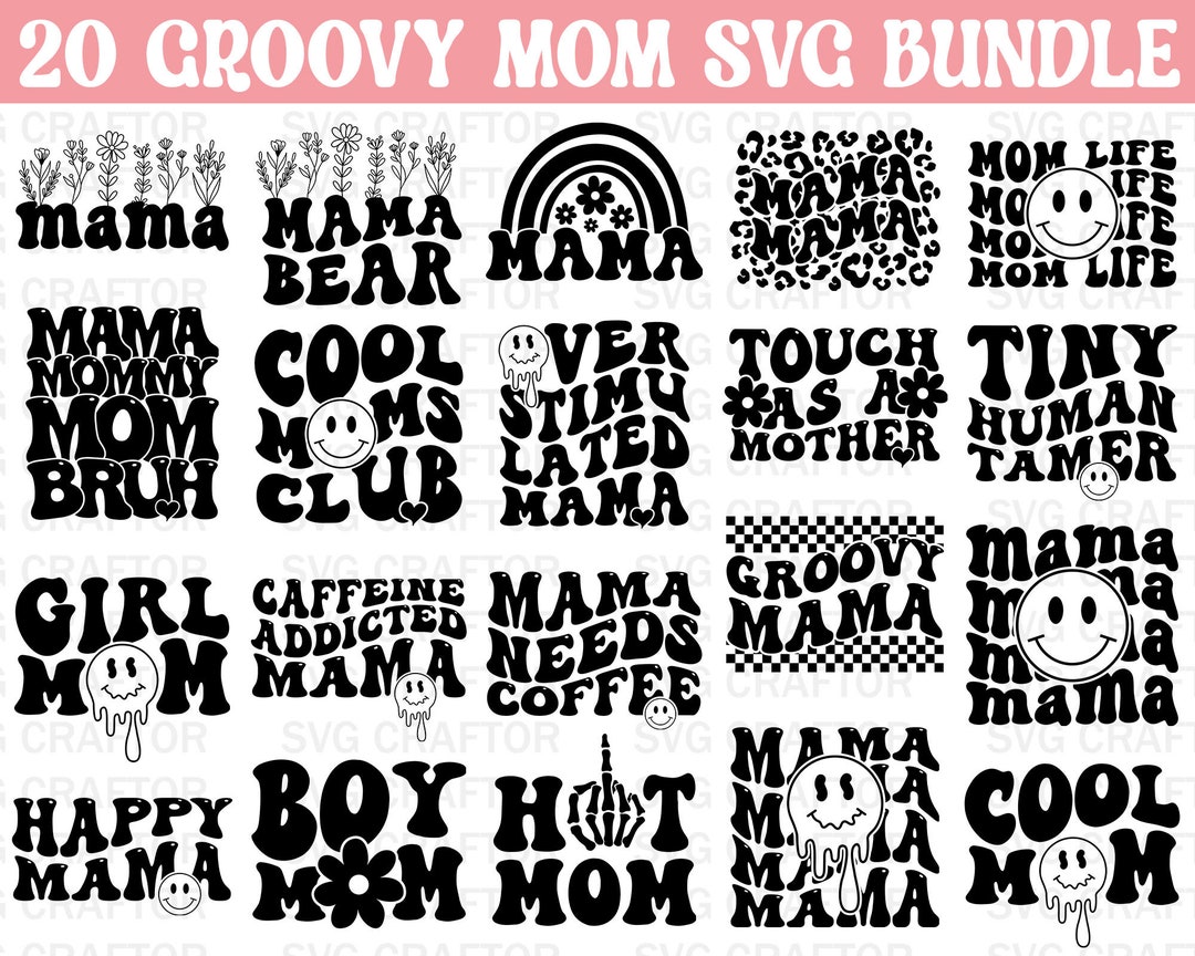 Groovy Mama SVG Bundle: Boho Mom Designs (digital Download) - Etsy
