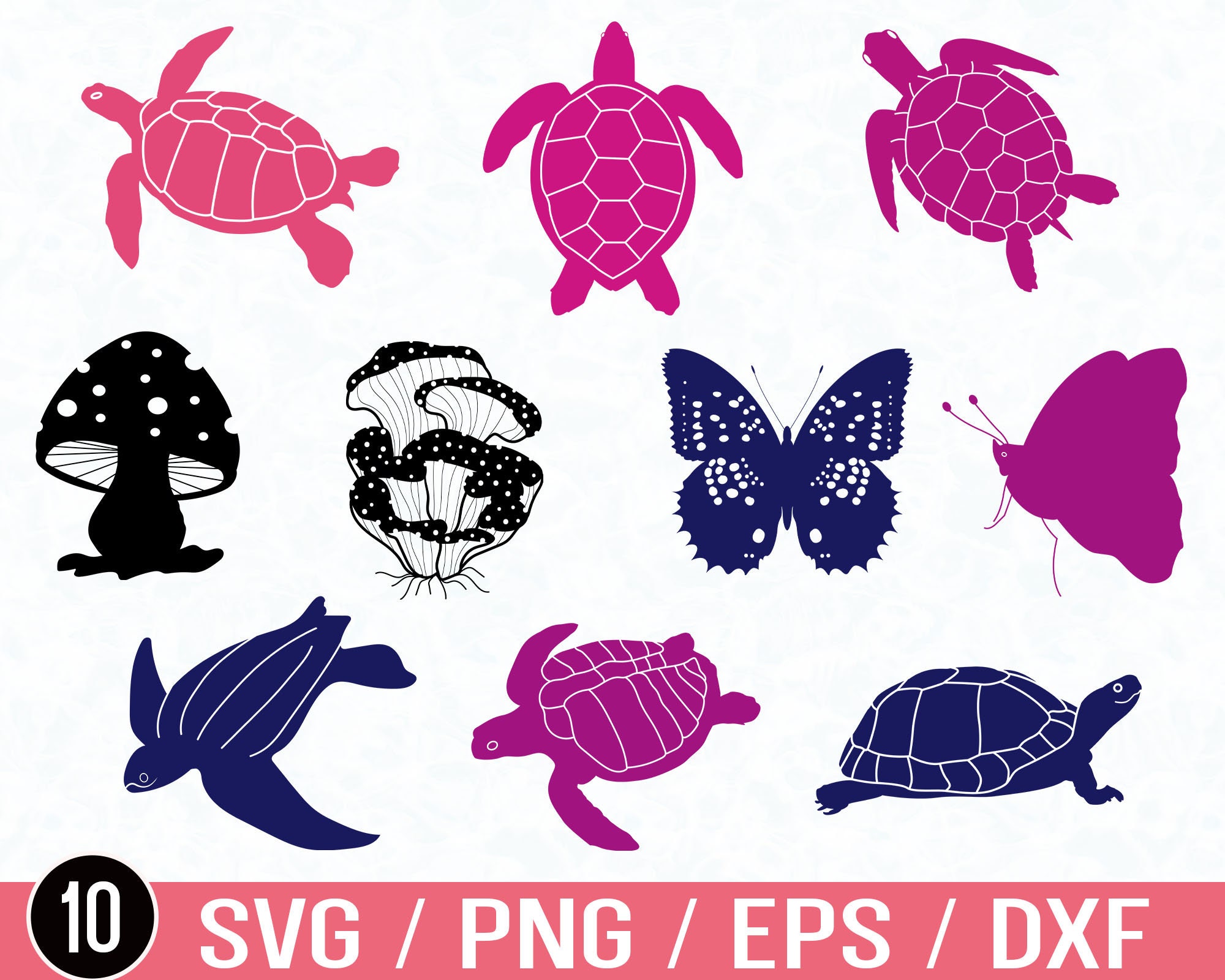 Turtle Svg Sea Turtle Svg Cricut Turtle Svg Bundle Mushroom - Etsy