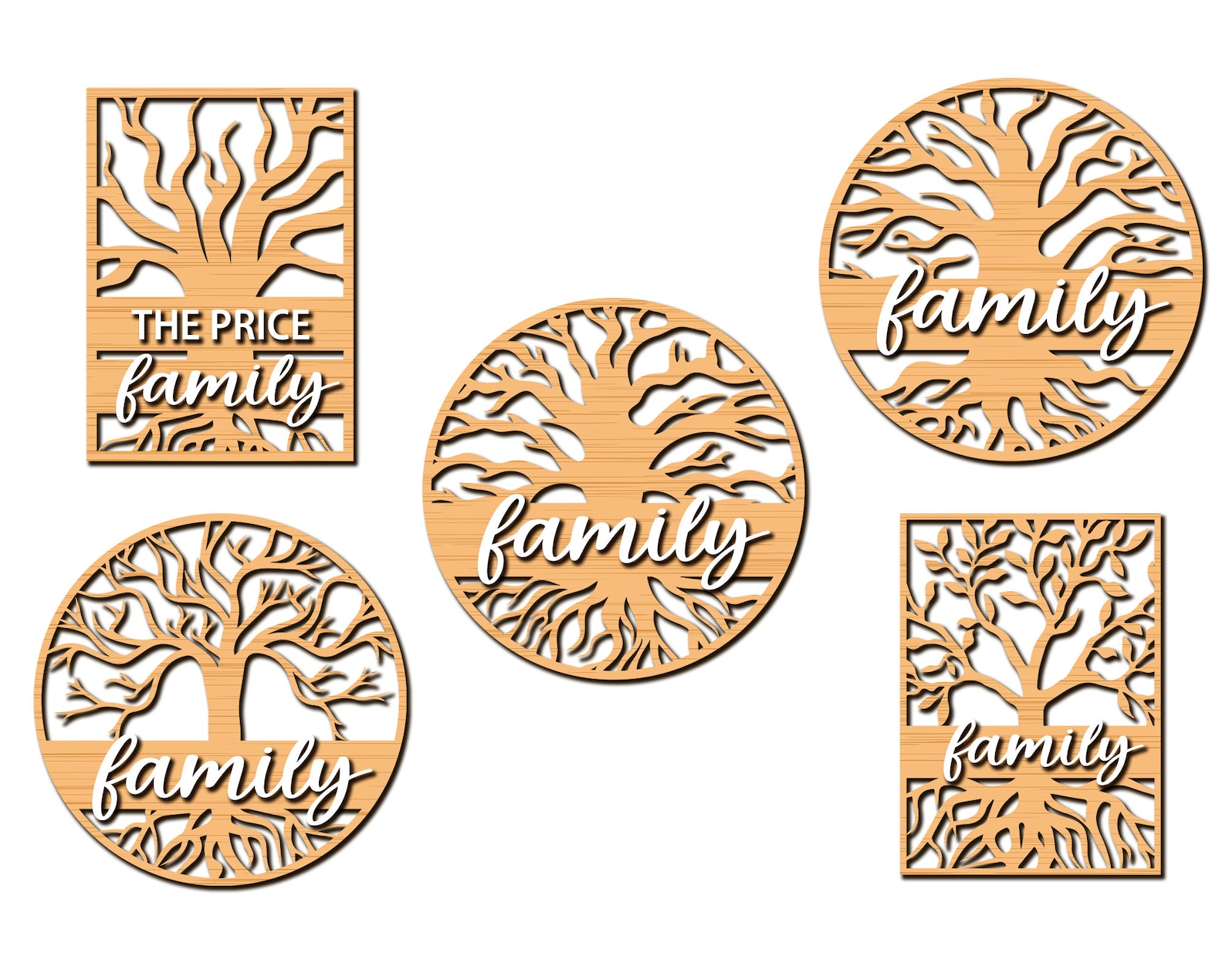 Family Tree SVG Bundle, Family Tree Laser Cut File, Digital File Only ...