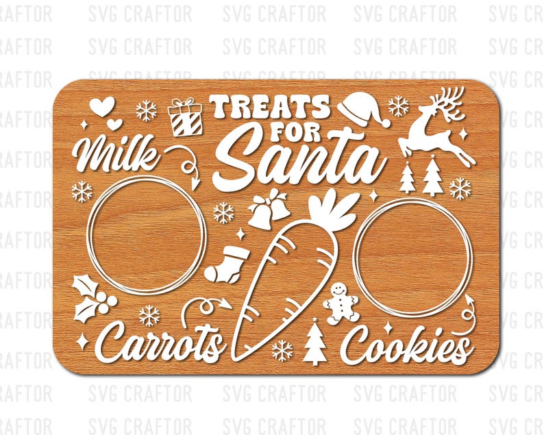 Santa Tray SVG Bundle: Christmas Cookie Plate Designs (digital Download ...