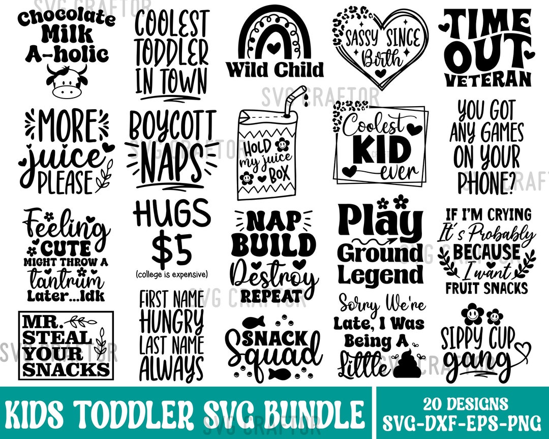 Funny Toddler SVG Bundle: Sarcastic Kids Designs (digital Files) - Etsy