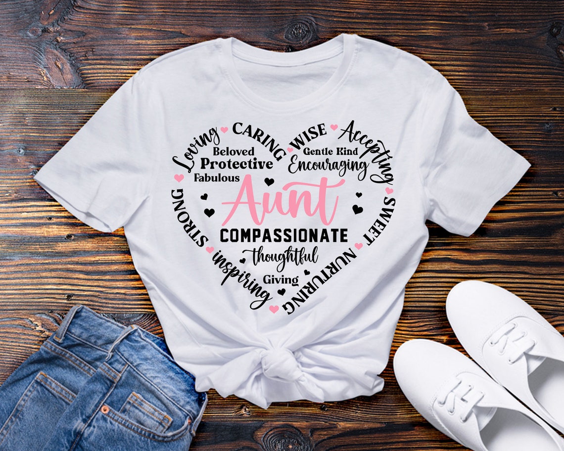 Aunt Heart SVG: Loving Aunt Typography Design (digital Download) - Etsy