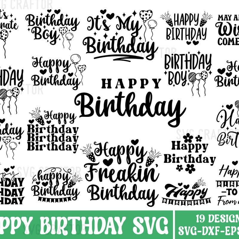 Happy Birthday Svg - Etsy