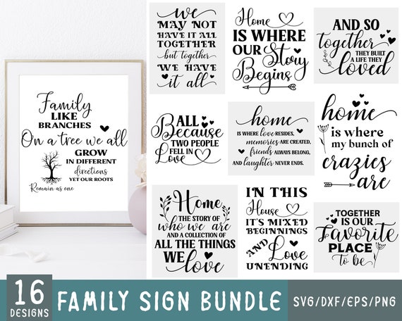 Family Sign Svg Bundle Funny Cut Files Home Decoration Pack - Etsy Canada