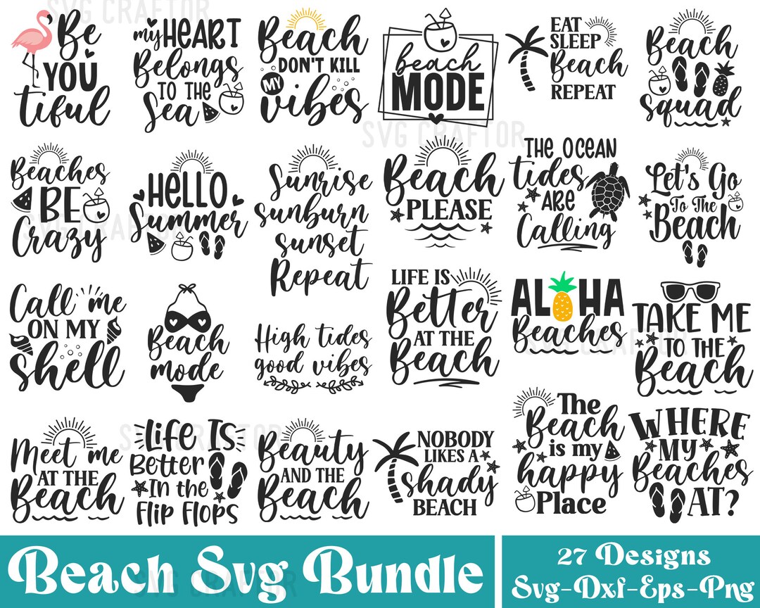 Beach SVG Bundle, Beach Svg, Summertime Svg, Funny Beach Quotes Svg ...
