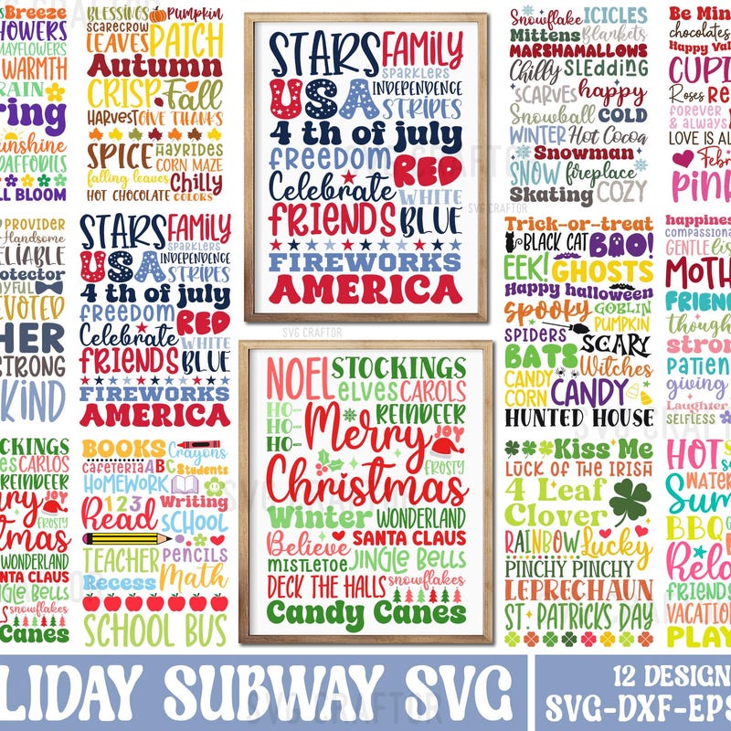 Christmas Subway Art - Etsy