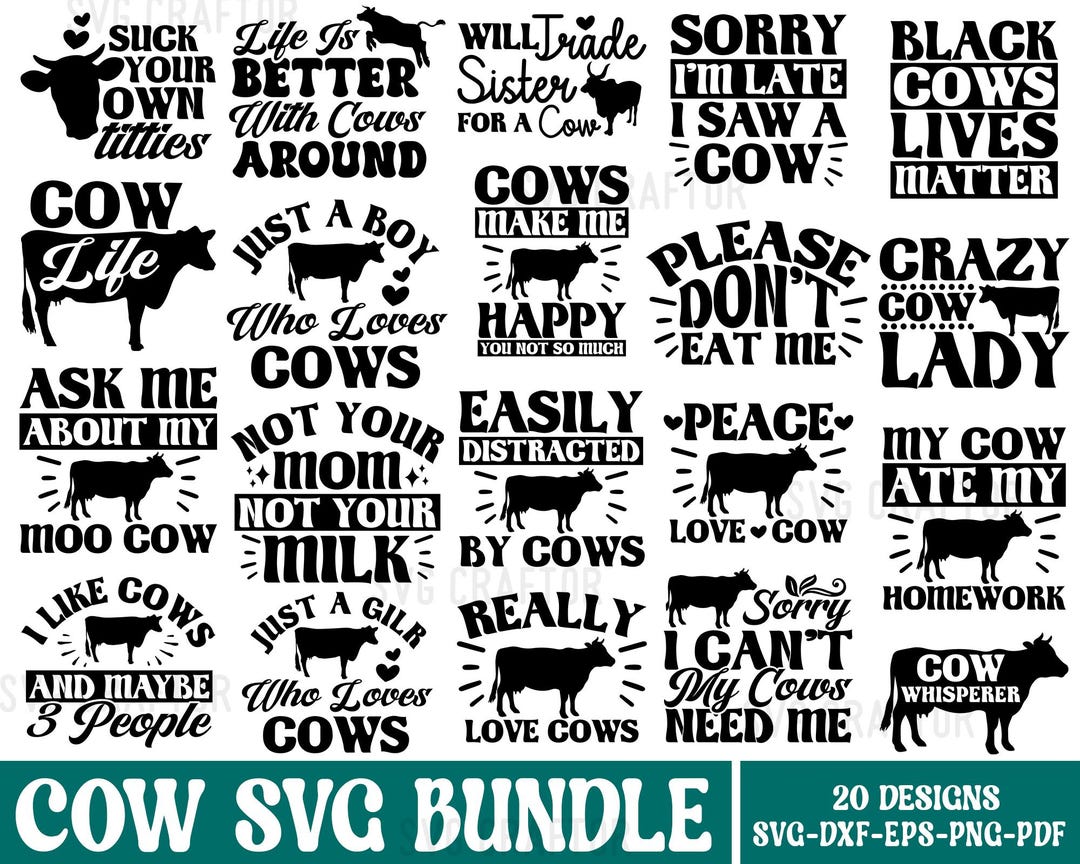 Cow Svg Bundle, Cows Svg File, Cow Lover Svg Bundle, Just a Boy Who ...