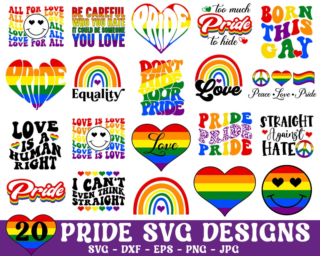 Pride SVG Bundle: Rainbow Love Designs (digital Download) - Etsy