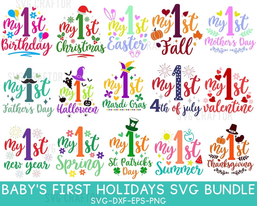 Baby's First Holidays SVG Bundle (digital Download) - Etsy
