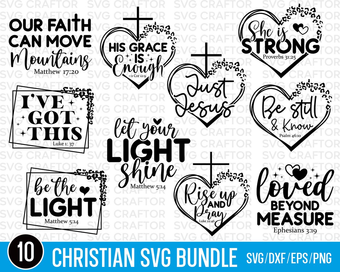 Christian Svg Bundle, Religious Svg, Scripture Svg, Bible Verse Svg ...