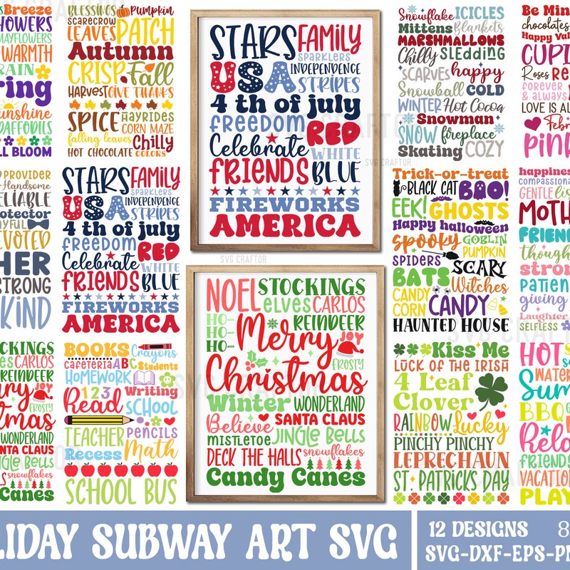 Holiday Subway Art - Etsy