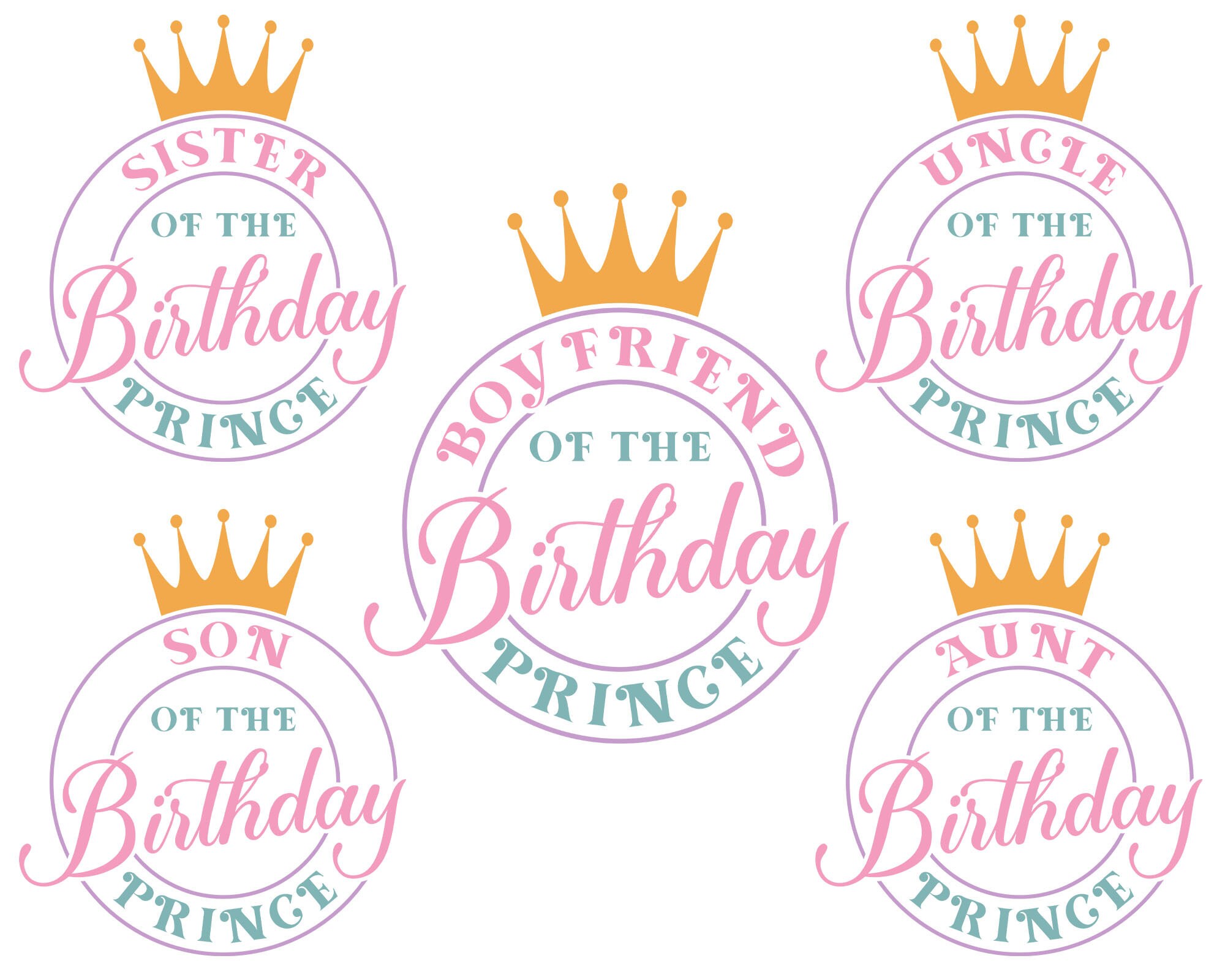 Birthday Prince SVG Bundle: Family Matching Shirts (digital Download ...