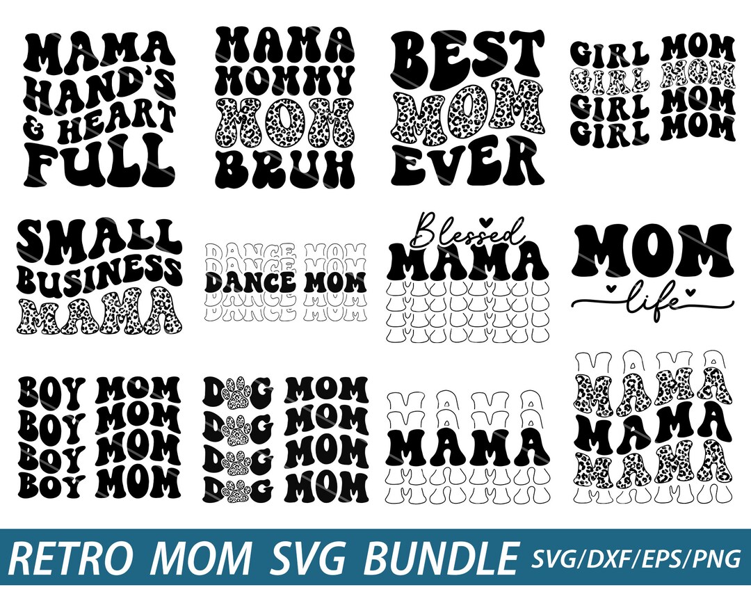 Retro Mom SVG Bundle: Groovy Mama Designs (digital Download) - Etsy
