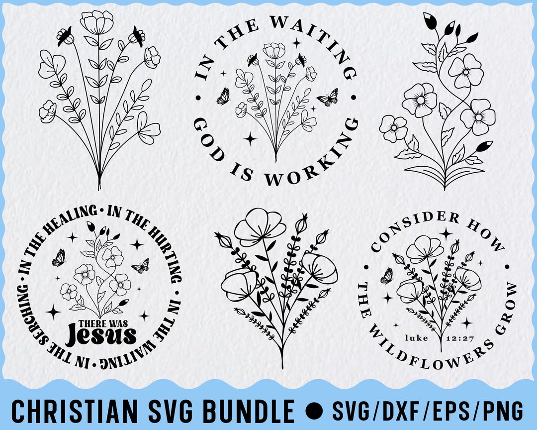Christian Wildflower SVG Bundle: Faith Bible Designs (digital Download ...