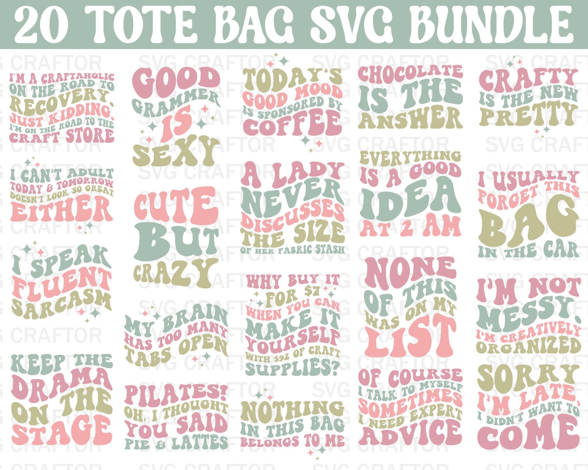 Retro Sarcastic Tote Bag SVG Bundle: Groovy Momlife Designs (digital ...