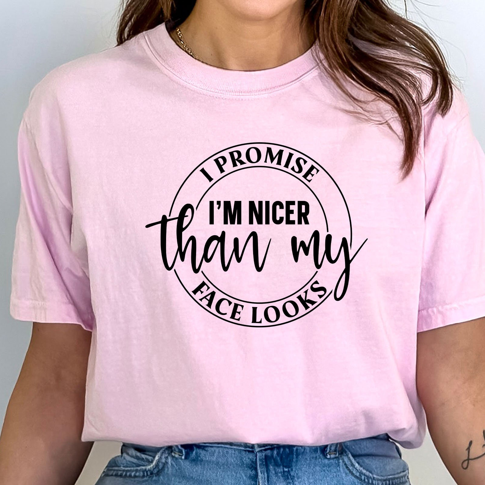 I Promise I'm Nicer Than My Face Looks Sarcastic SVG Design (digital ...