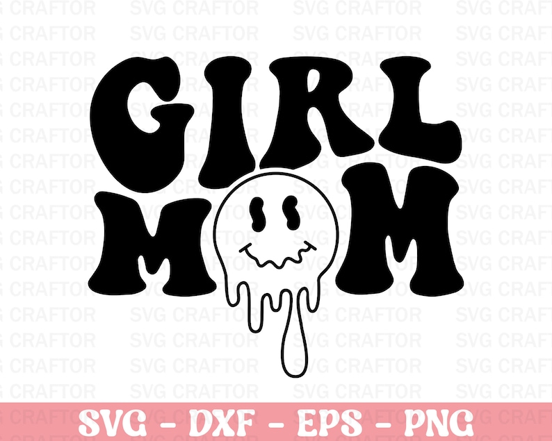 Girl Mom SVG: Retro Mama Wavy Text (digital Download) - Etsy