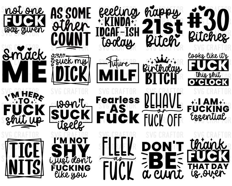 Funny Adult Quotes SVG Bundle: Sarcastic Designs (digital Files) - Etsy