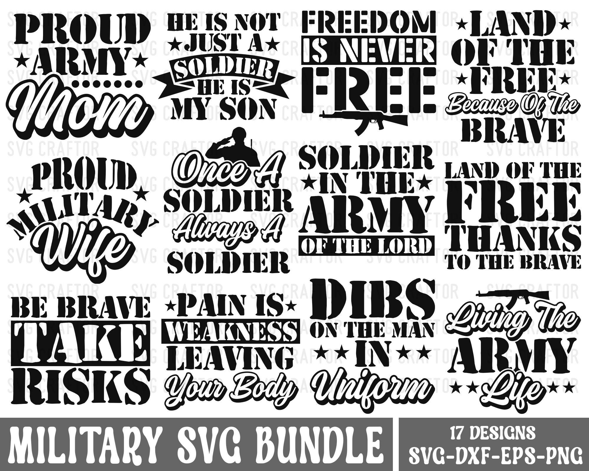 Military SVG Bundle: Patriotic Army Designs (digital Files) - Etsy
