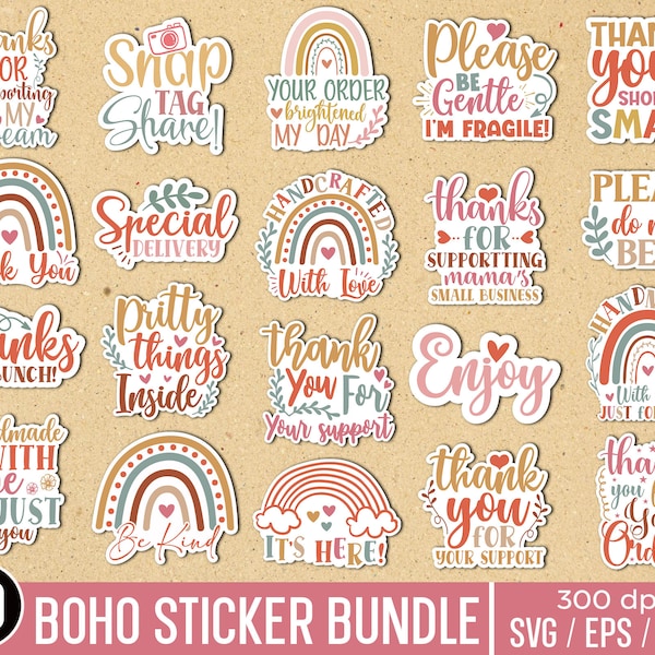 Typography Stickers - Etsy