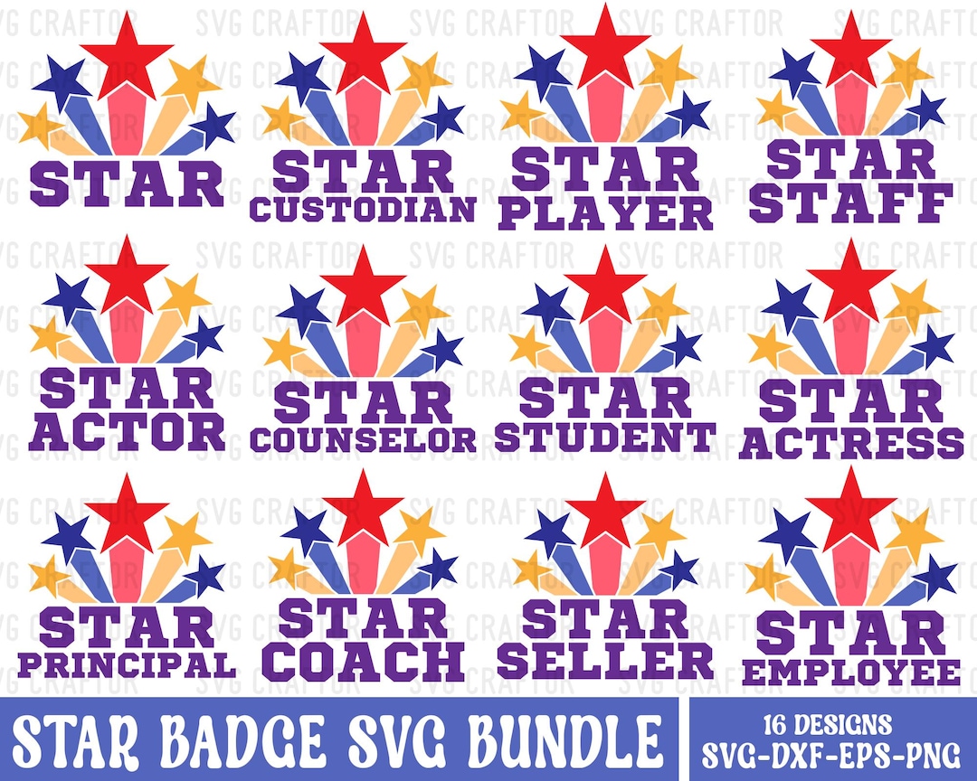 Star Badge Svg File, Star Seller Badge Svg, Star Employee Svg, Star ...