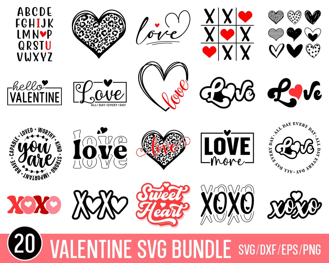 Valentine SVG Bundle: Love & Heart Designs (digital Download) - Etsy