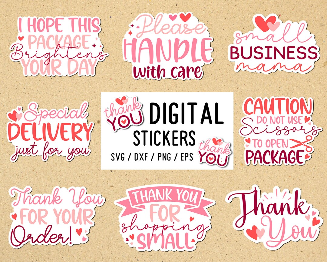 Thank You Stickers Png, Gift Sticker Png, Packaging Sticker for Small ...
