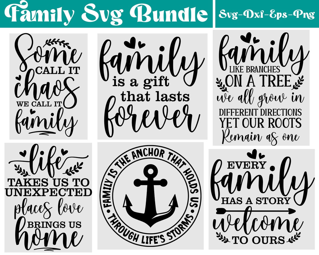 Family Sign Svg Bundle, Family Sign Png, Family Wall Sign Decor Svg ...