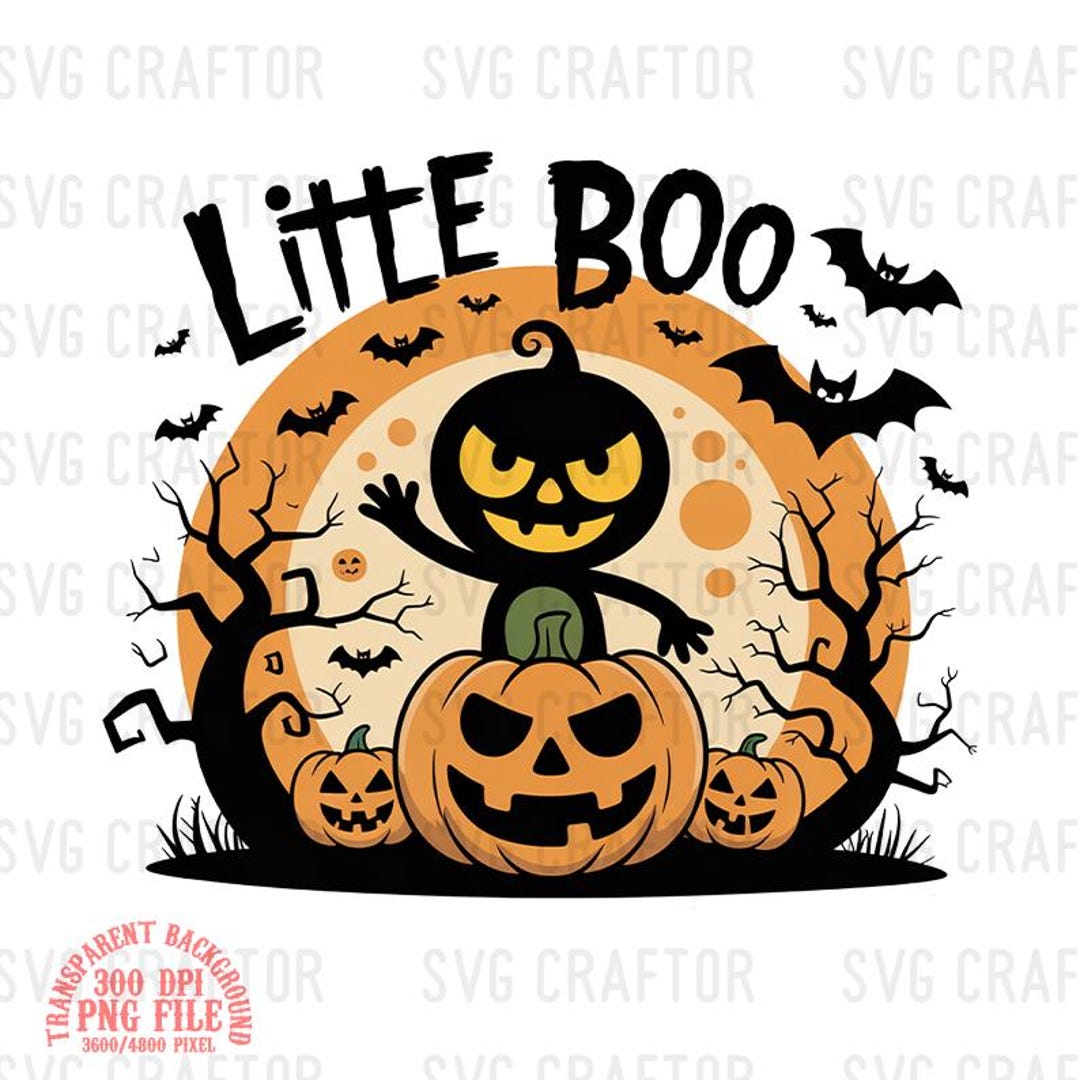 Little Boo Ghost PNG | Halloween Kids T-shirt Design (digital Download ...