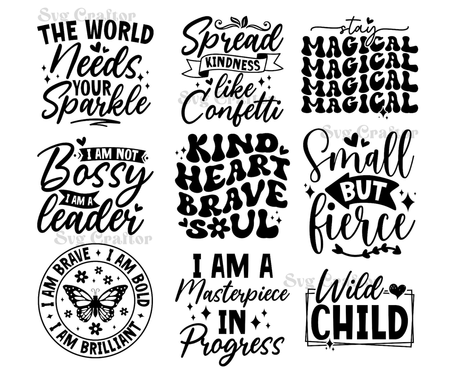 Little Girl Quotes SVG Bundle: Princess, Power, Dreamer (digital ...