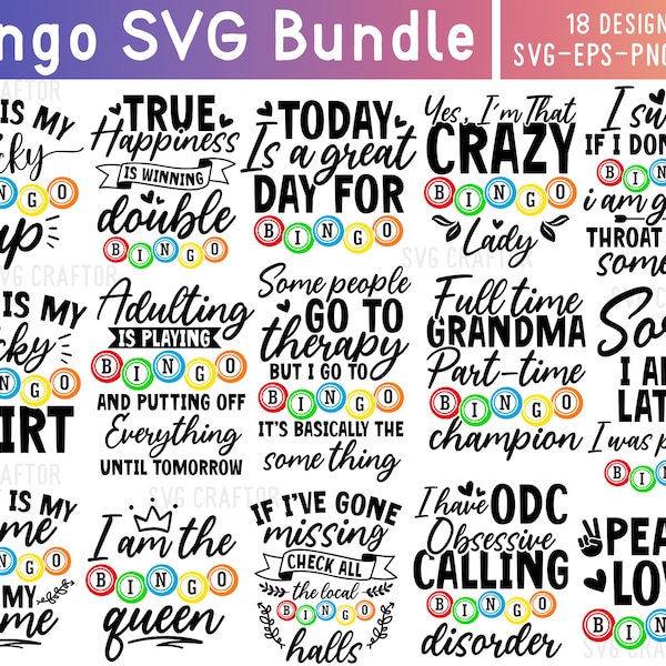 Bingo Quotes Design Svg - Etsy