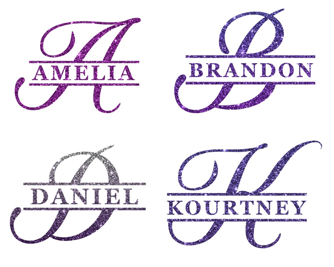 Split Letter Glitter Monogram SVG Bundle (digital Download) - Etsy