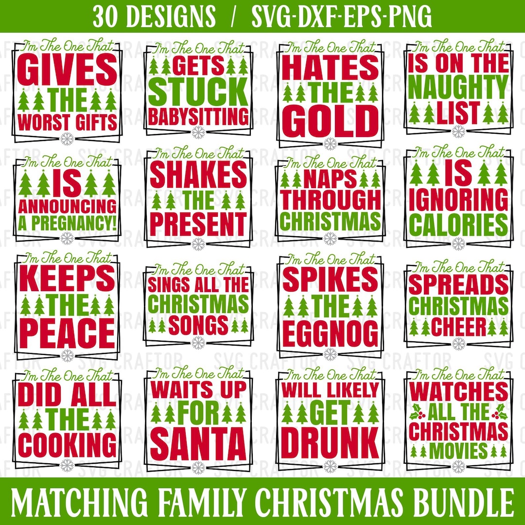 Matching Family Christmas SVG Bundle: Shirts, Mugs, Decals (digital ...