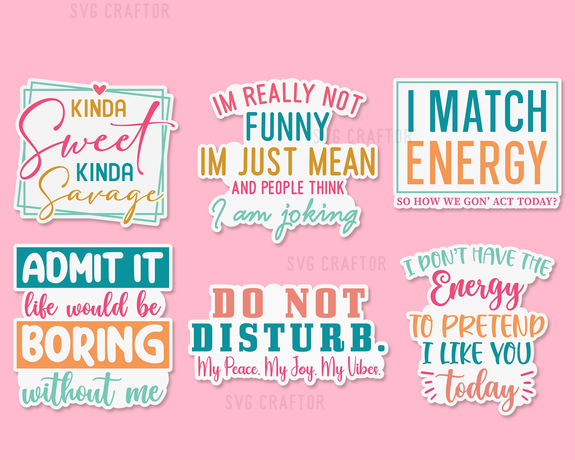 Sarcastic Sticker Bundle, Png Sticker, Sarcasm Sticker Png, Funny ...