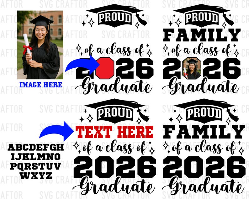 2026 Graduate SVG Bundle: Family Matching Shirt Designs (digital ...