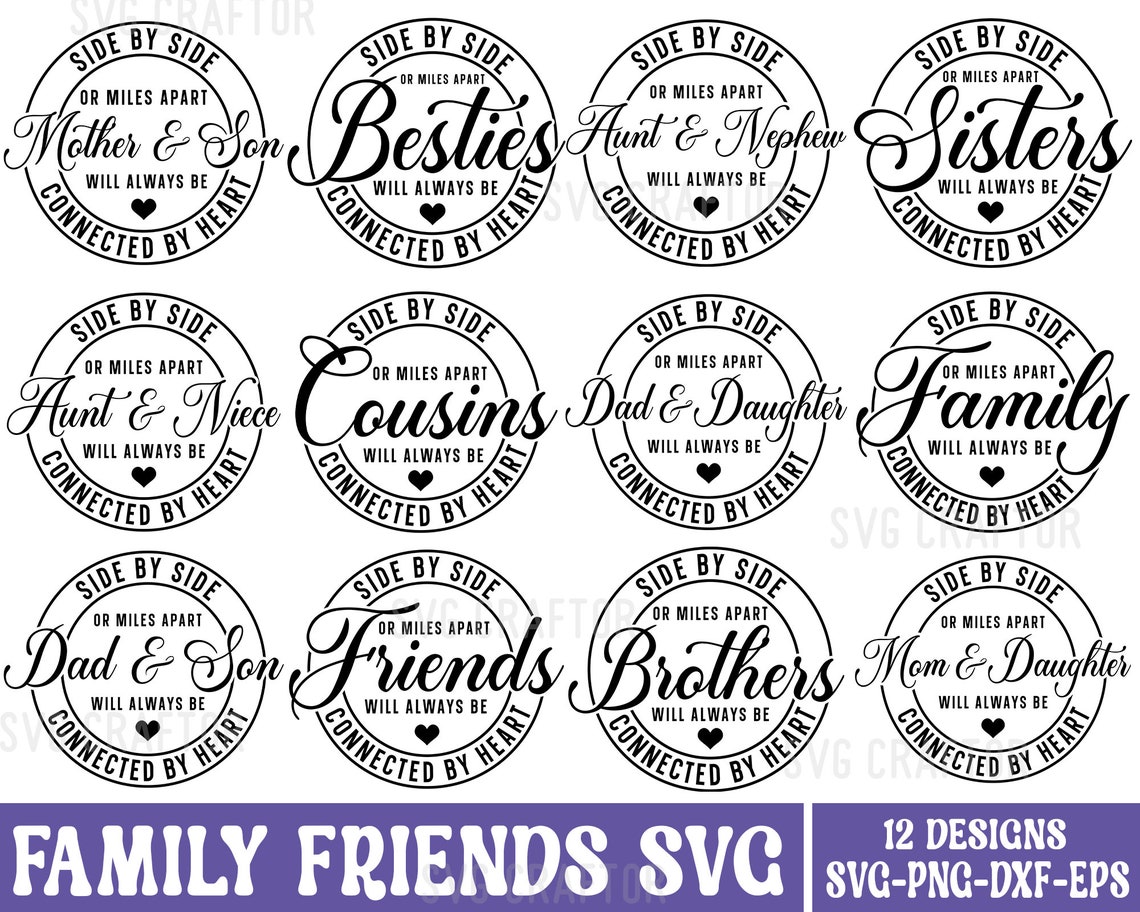 Family & Friends SVG Bundle: Matching Shirt Designs (digital Download ...