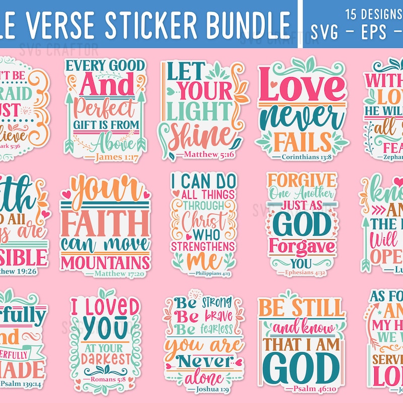 Bible Verse Stickers - Etsy