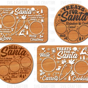 Santa Tray SVG Bundle: Christmas Cookie Plate Designs (digital Download ...