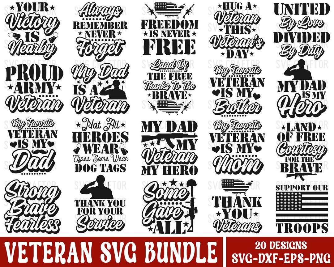 Veteran SVG Bundle: USA Military, Army, Navy (digital Files) - Etsy