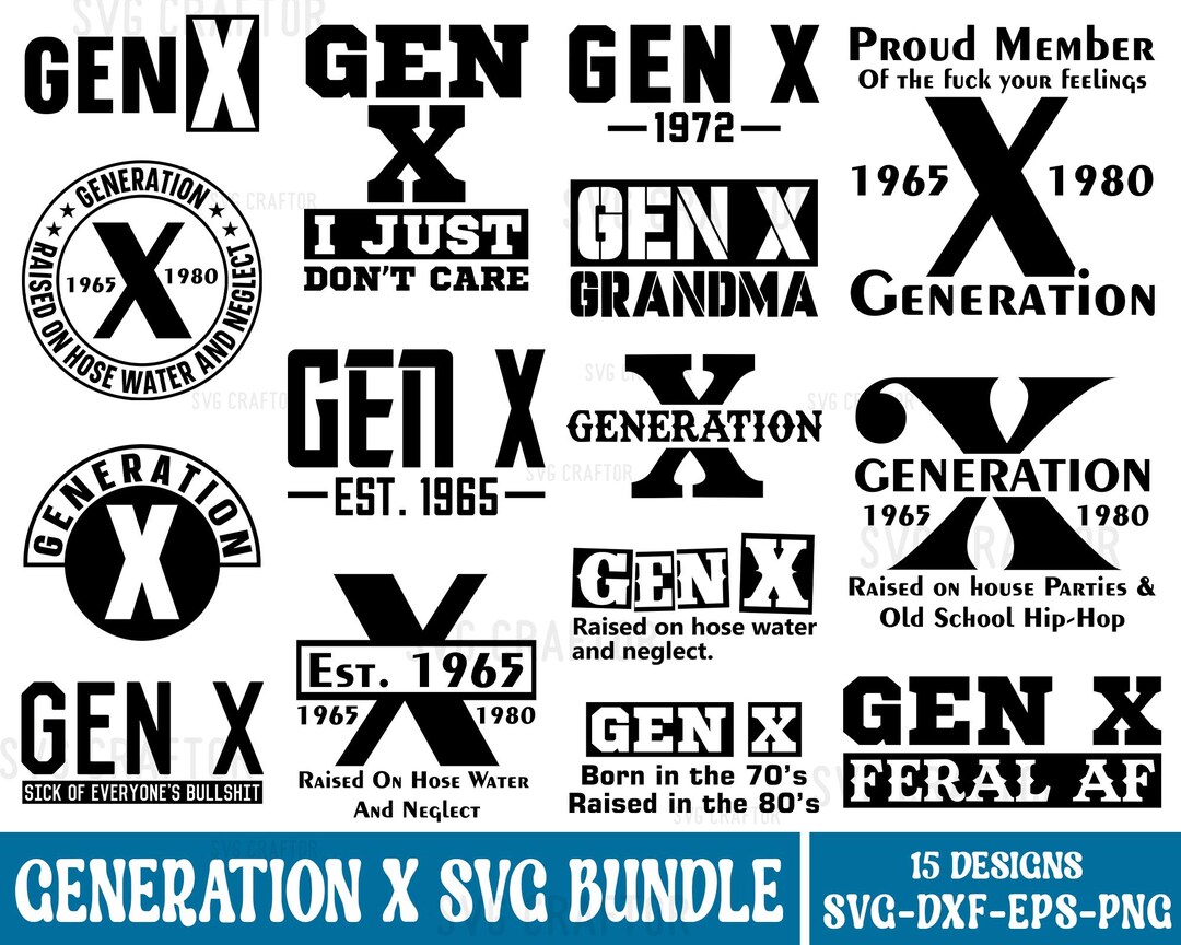 Generation X SVG Bundle: Retro Genx Designs (digital Download) - Etsy